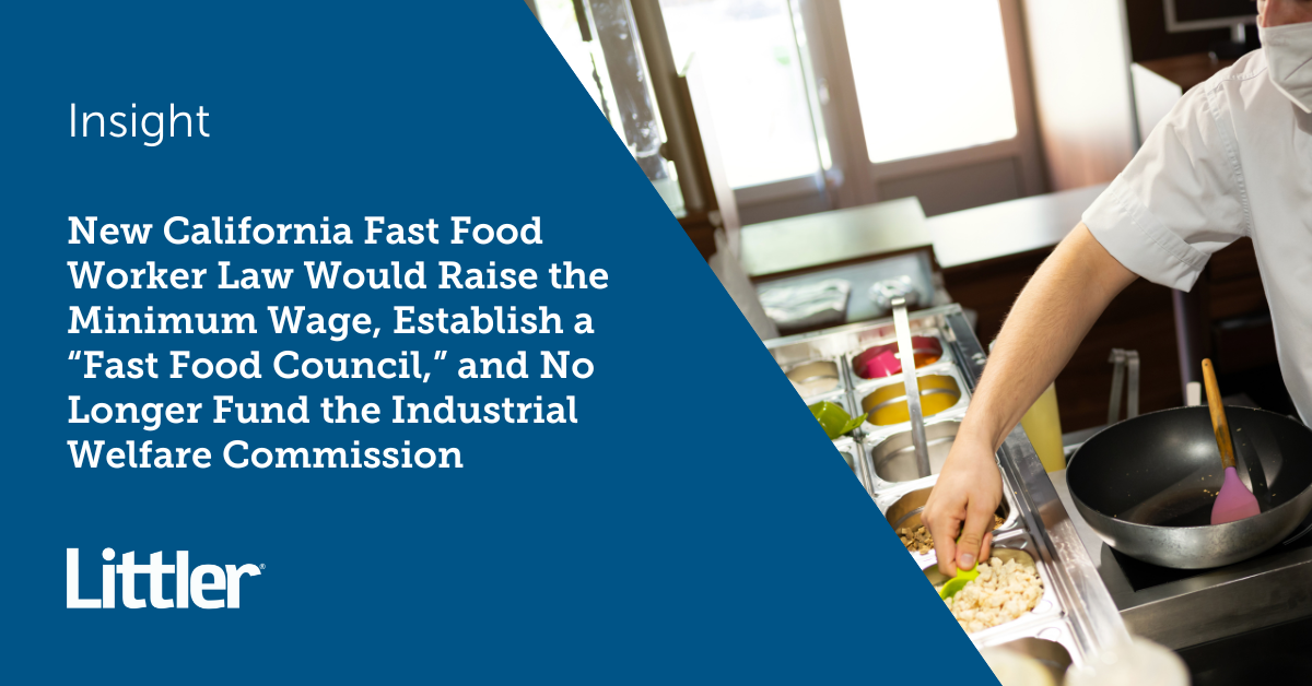 New California Fast Food Worker Law Would Raise the Minimum Wage ...
