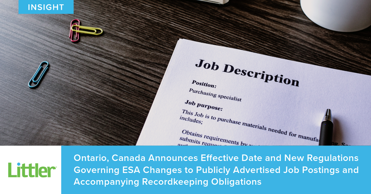 Ontario, Canada Announces Effective Date and New Regulations Governing ...
