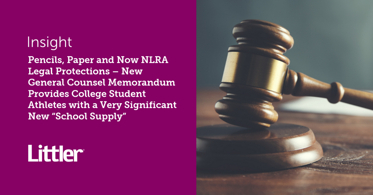 Pencils, Paper, and Now NLRA Legal Protections – New General Counsel ...