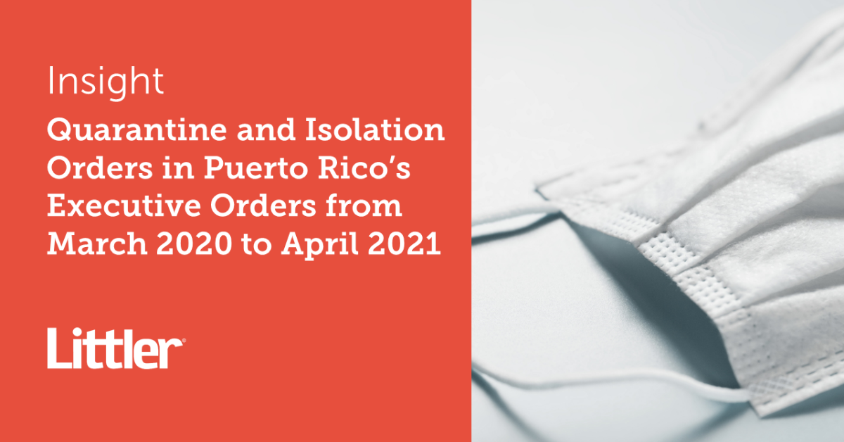 Quarantine and Isolation Orders in Puerto Rico’s Executive Orders from ...
