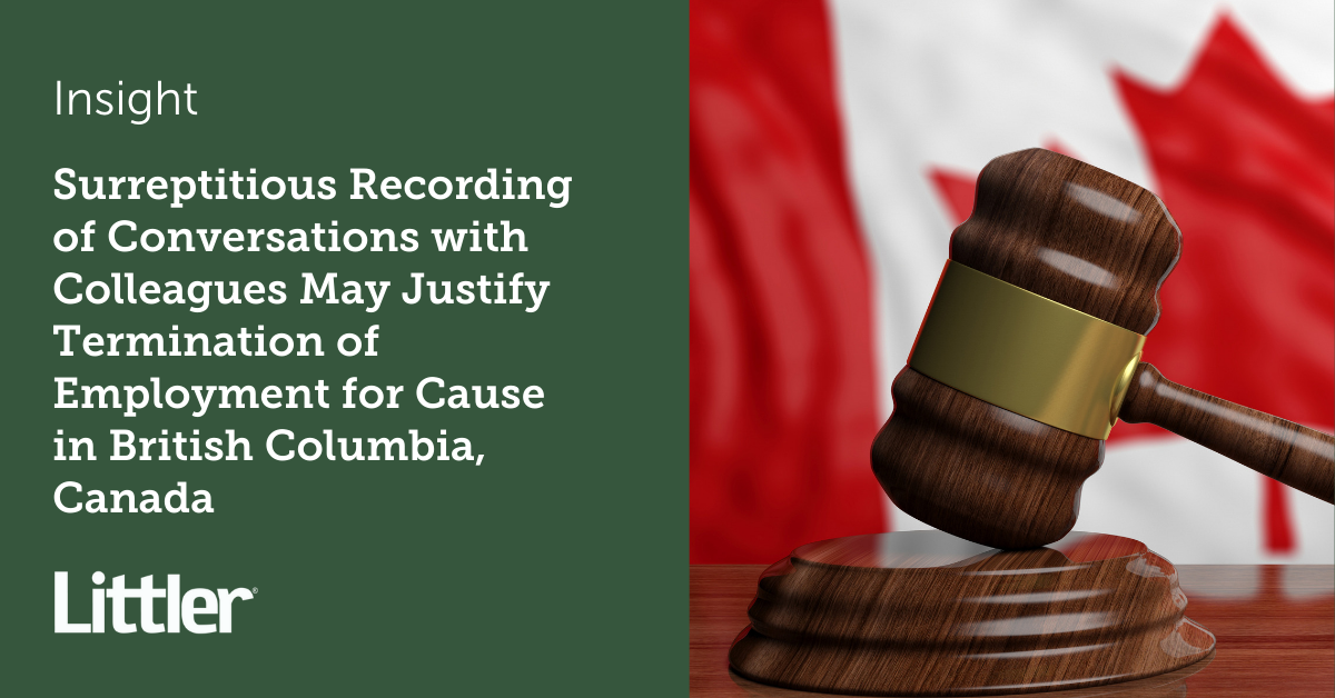 Surreptitious Recording of Conversations with Colleagues May Justify ...