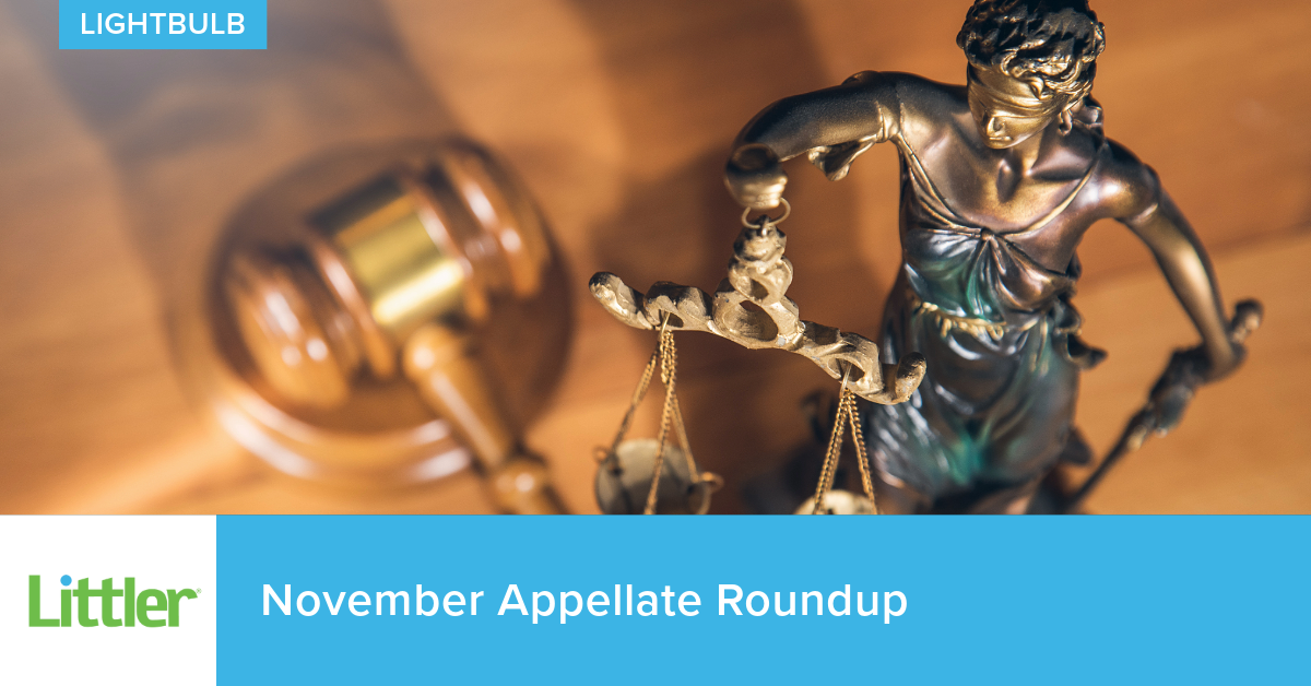 Littler Lightbulb: November 2024 Appellate Roundup | Littler