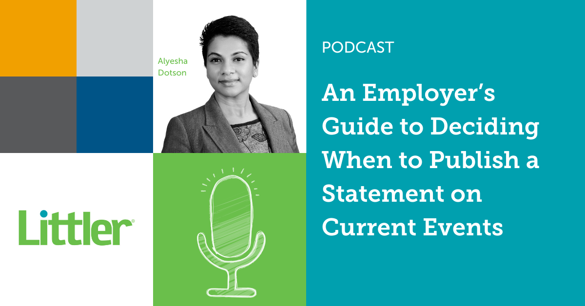 An Employer’s Guide to Deciding When to Publish a Statement on Current ...