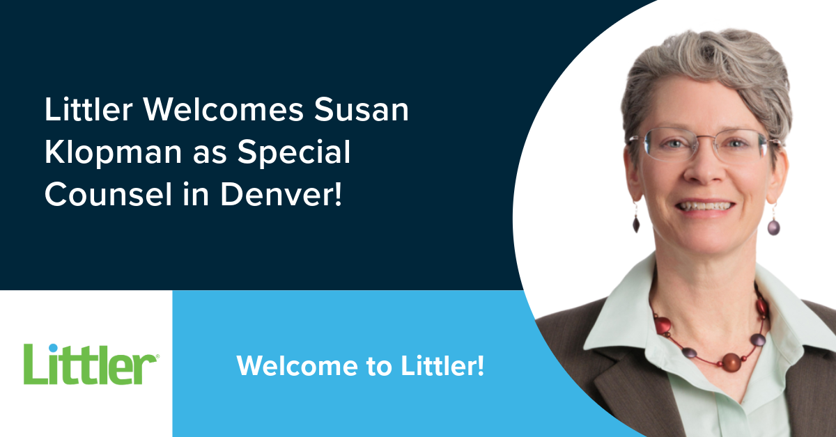 Littler Adds Special Counsel Susan Klopman in Denver | Littler
